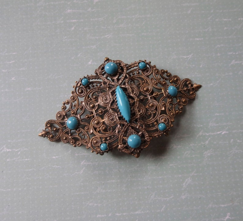 Antique Art Nouveau Ornate Brass Filigree Sash Buckle Adorned Etsy