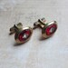 Vintage Anson Cufflinks With Faceted Red Glass Inlaid With - Etsy