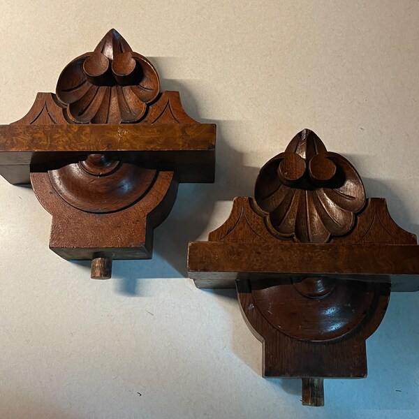 Antique Carved Wooden Finials - Etsy