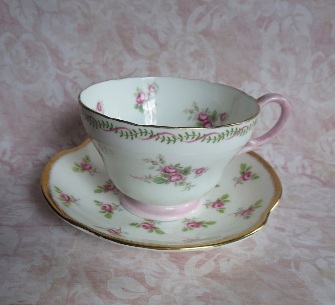 Vintage Mismatched Tea Set With Shelley English Bone China Tea Cup Rose ...
