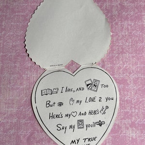 Vintage Heart Shape Valentine Card in Red, Valentine Be Mine With ...