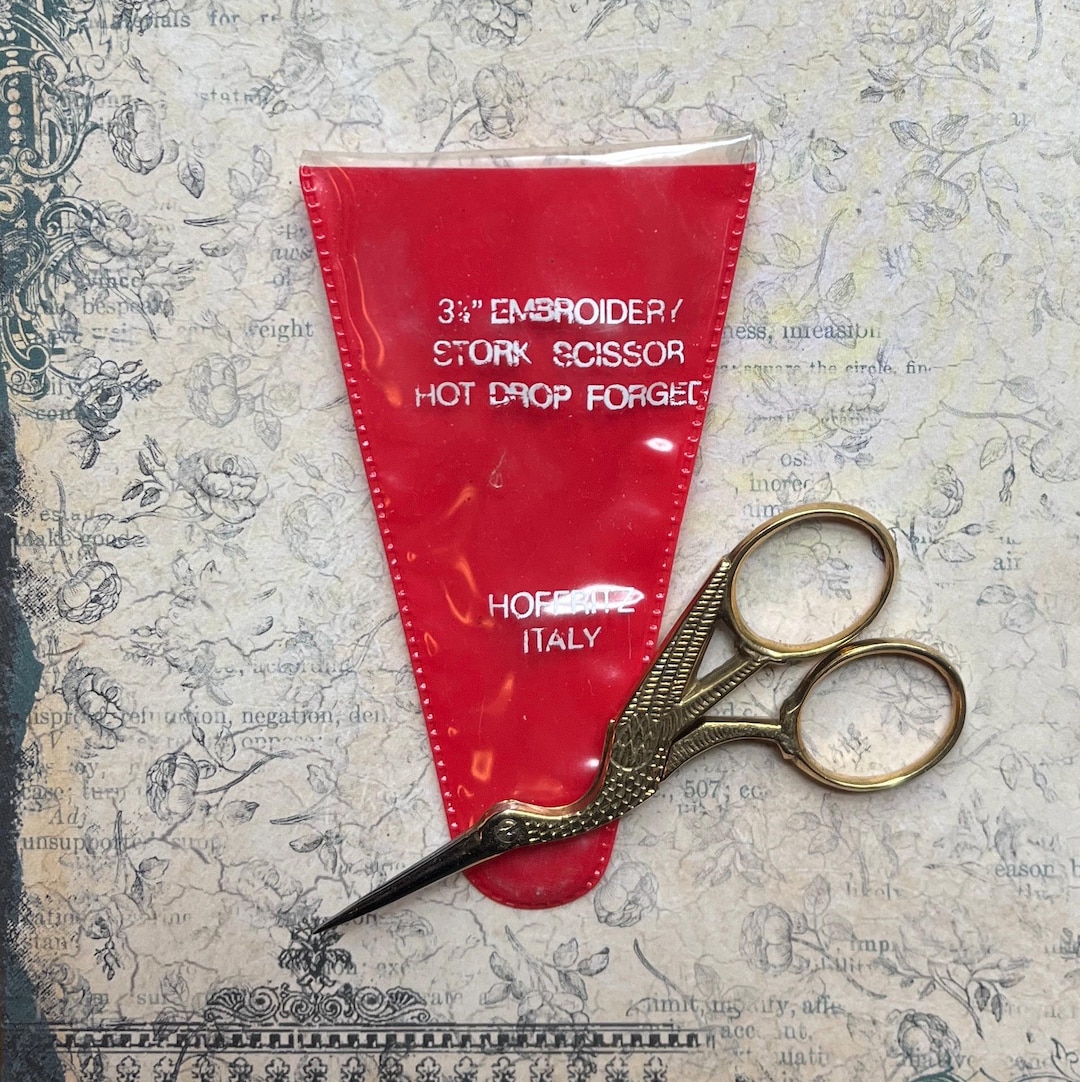 Vintage Figural Stork Shape Embroidery Scissors, 3" Size in Goldtone ...