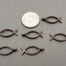 Dark Copper Christian Fish Charms Coppertone 2-sided Ichthys Jesus Fish ...
