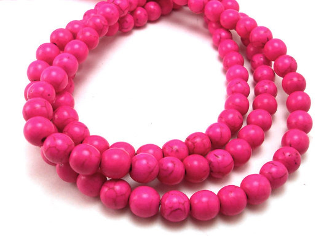 70 Hot Pink Howlite Beads 6MM Howlite Bead - Etsy