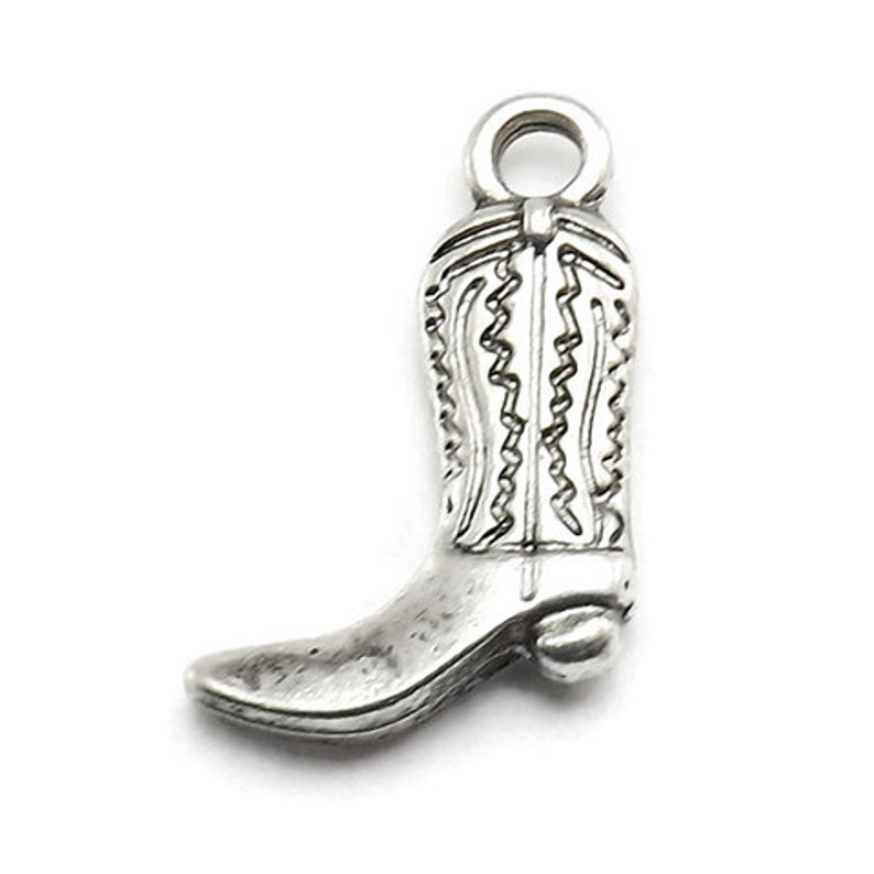 30 Cowboy Boot Charms Antique Silver Tone metal BULK cowboy | Etsy
