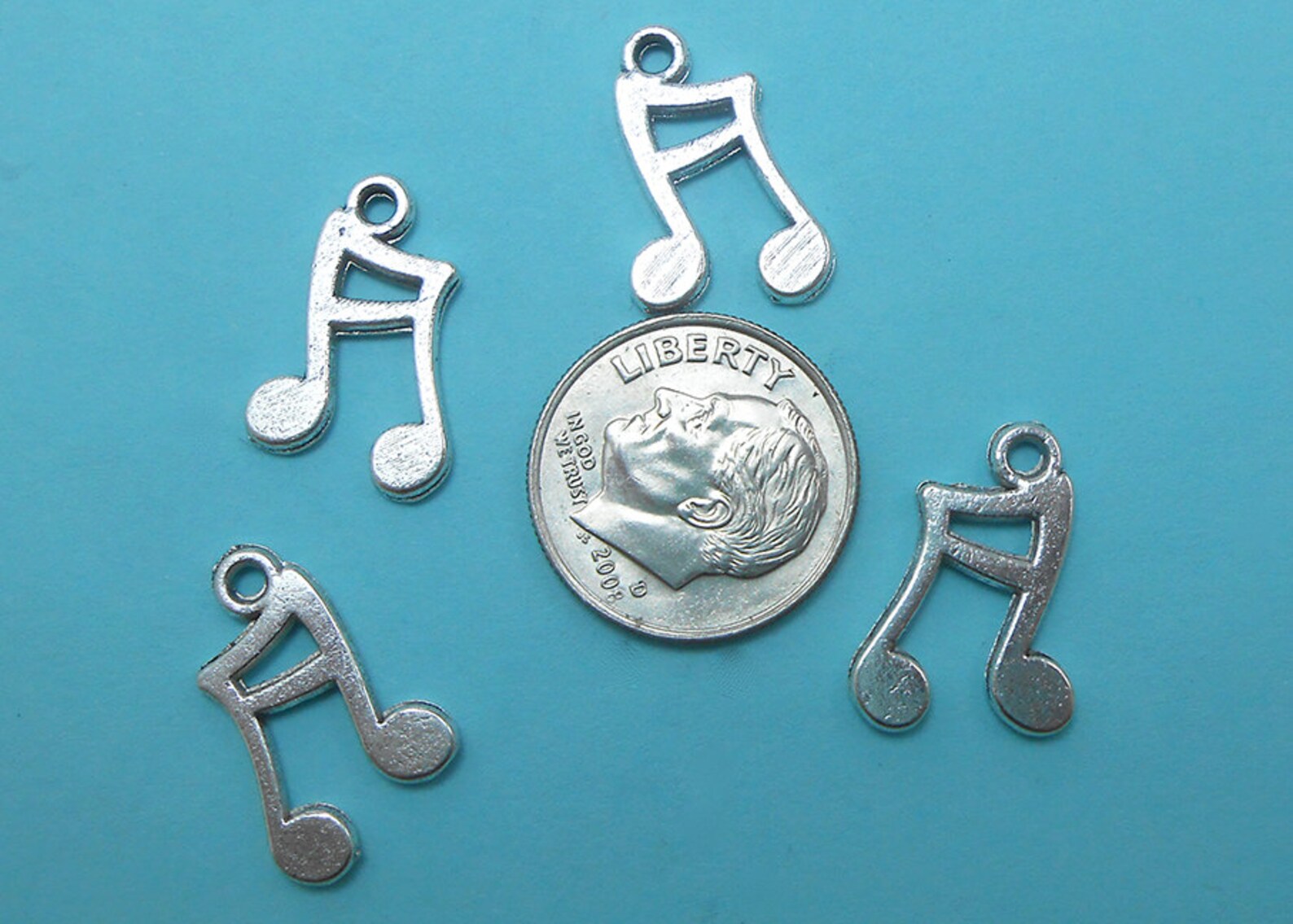 10 Sixteenth Notes Music Charms Silver Tone Semiquaver | Etsy