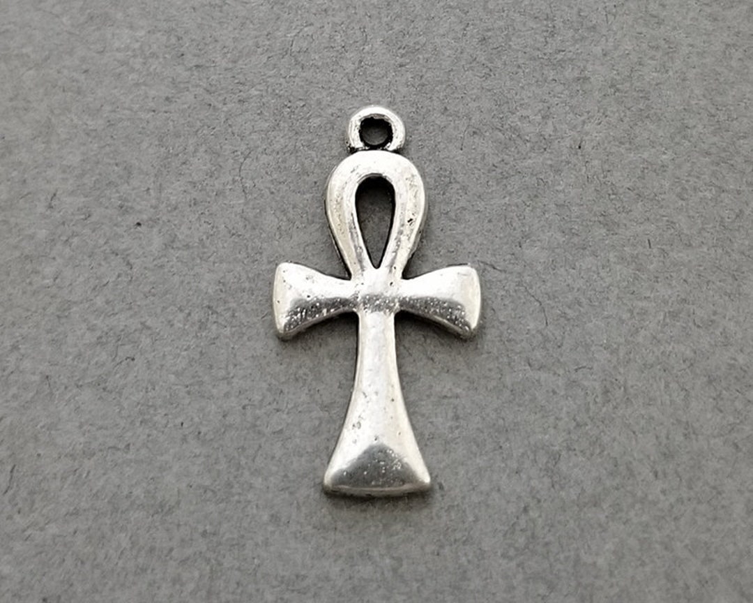 10 Silver Ankh Charms Silvertone Metal - Etsy