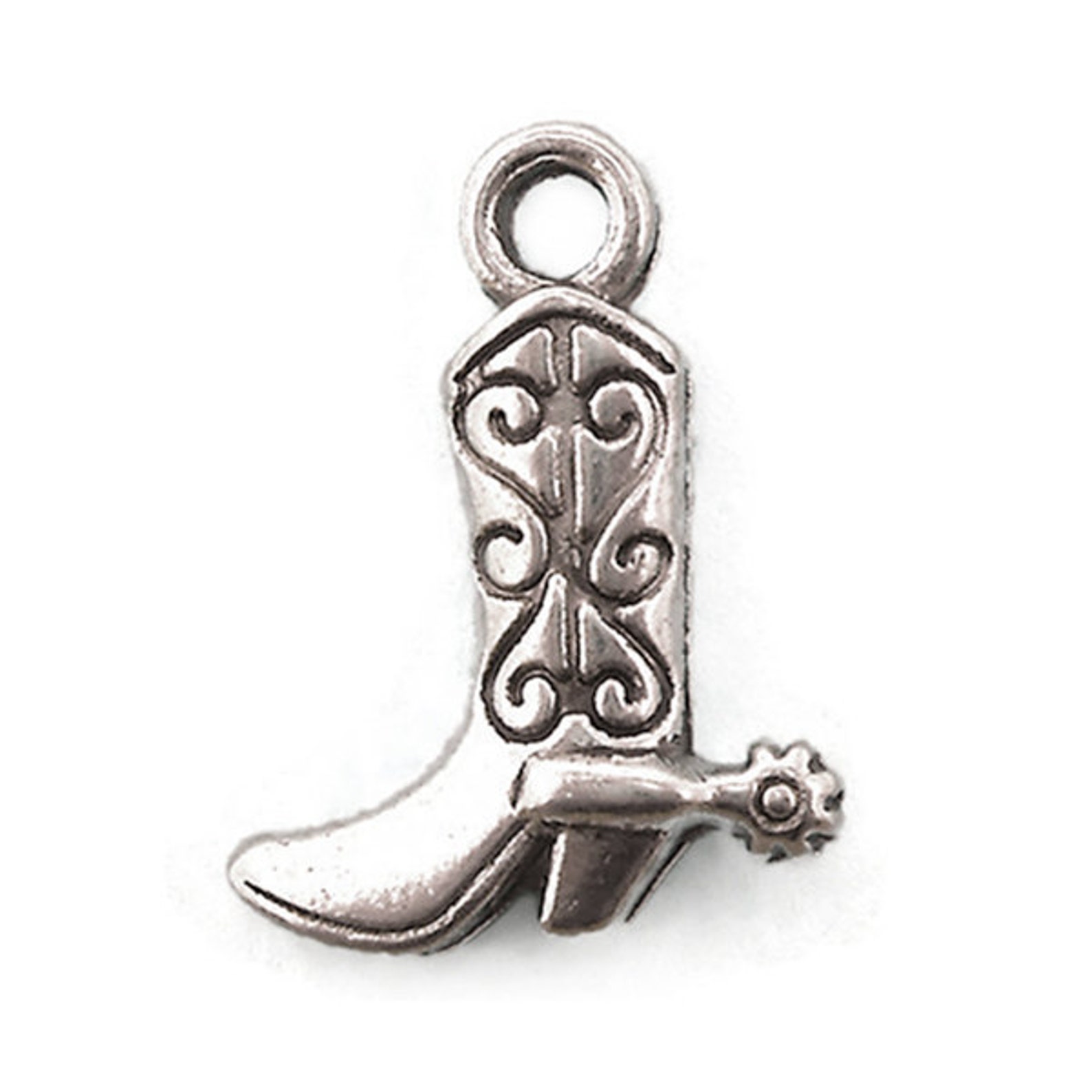 10 Cowboy Boot Charms Silver Tone Metal Cowboy Boots - Etsy