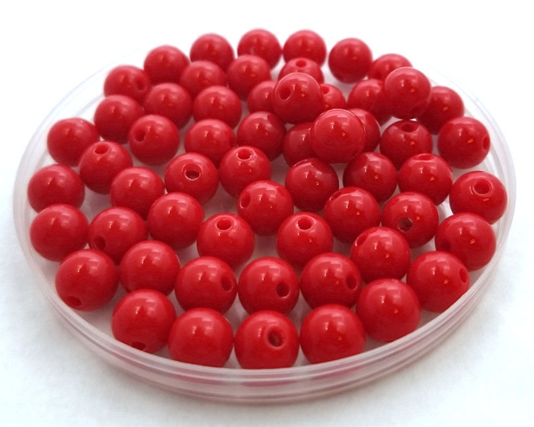 8MM Red Acrylic Beads Set of 100 Beads - Etsy
