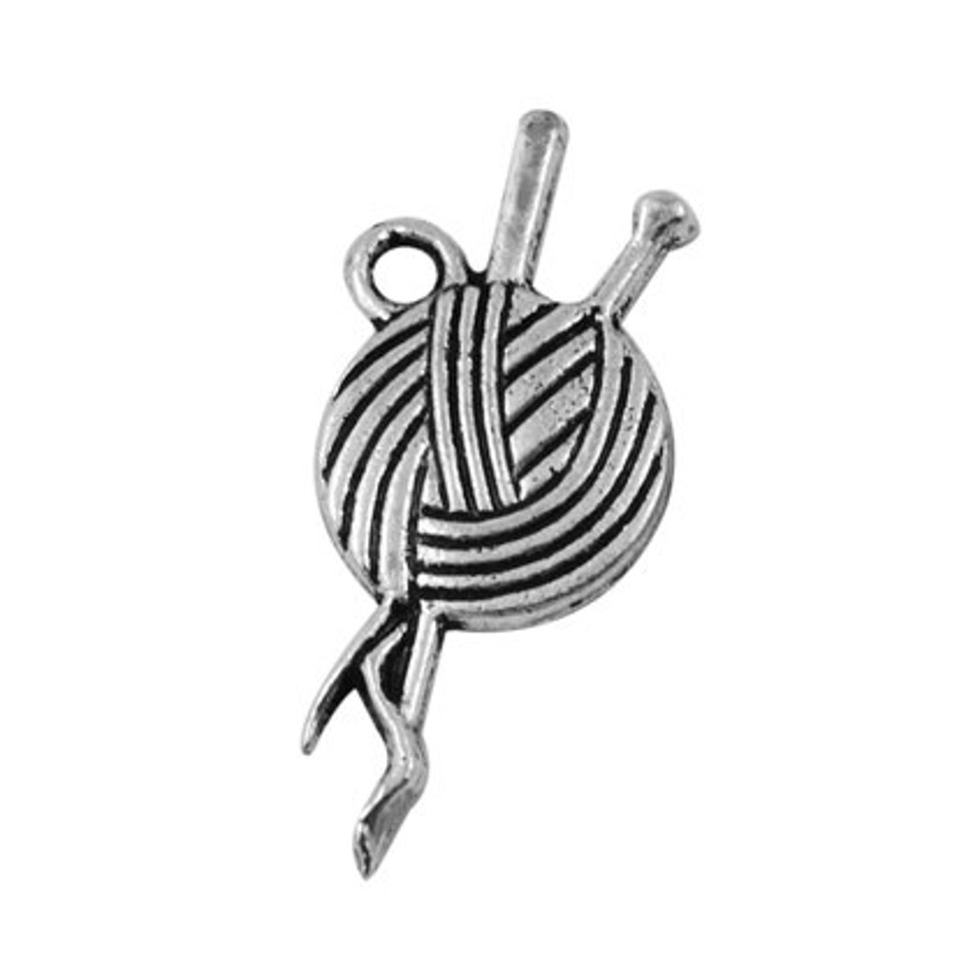 10 Knitting Charms Silver Tone Yarn Crochet s256-cnt - Etsy