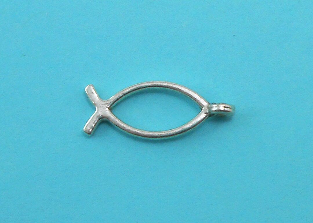 12 Christian Fish Charms Silver Tone 2-sided Ichthys Jesus Fish - Etsy