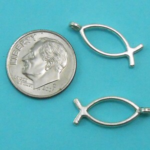 12 Christian Fish Charms Silver Tone 2-sided Ichthys Jesus Fish - Etsy