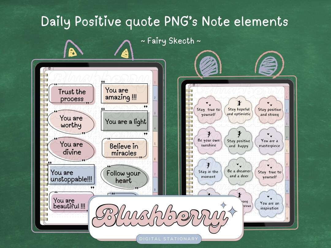 Daily Positive Digital Sticker Pastel Sticker, Daily Sticker, Planner ...