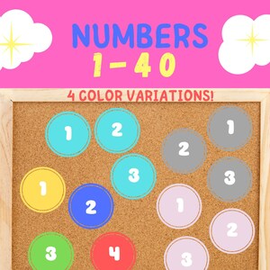 Round NUMBER LABELS for Classroom # 1 to 40 | 4 Color Variations - Etsy