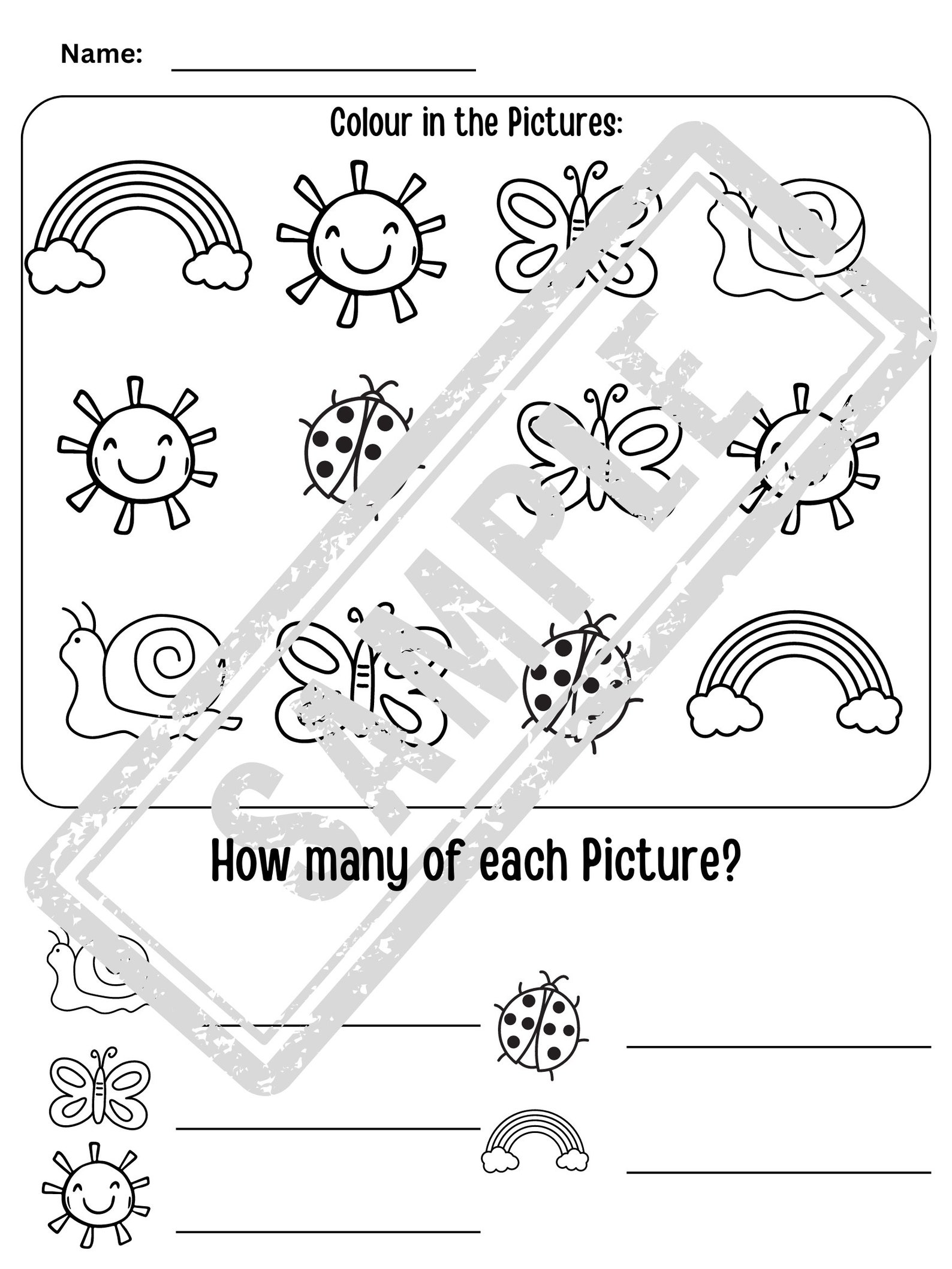 Early Math Count and Color Activity - Etsy