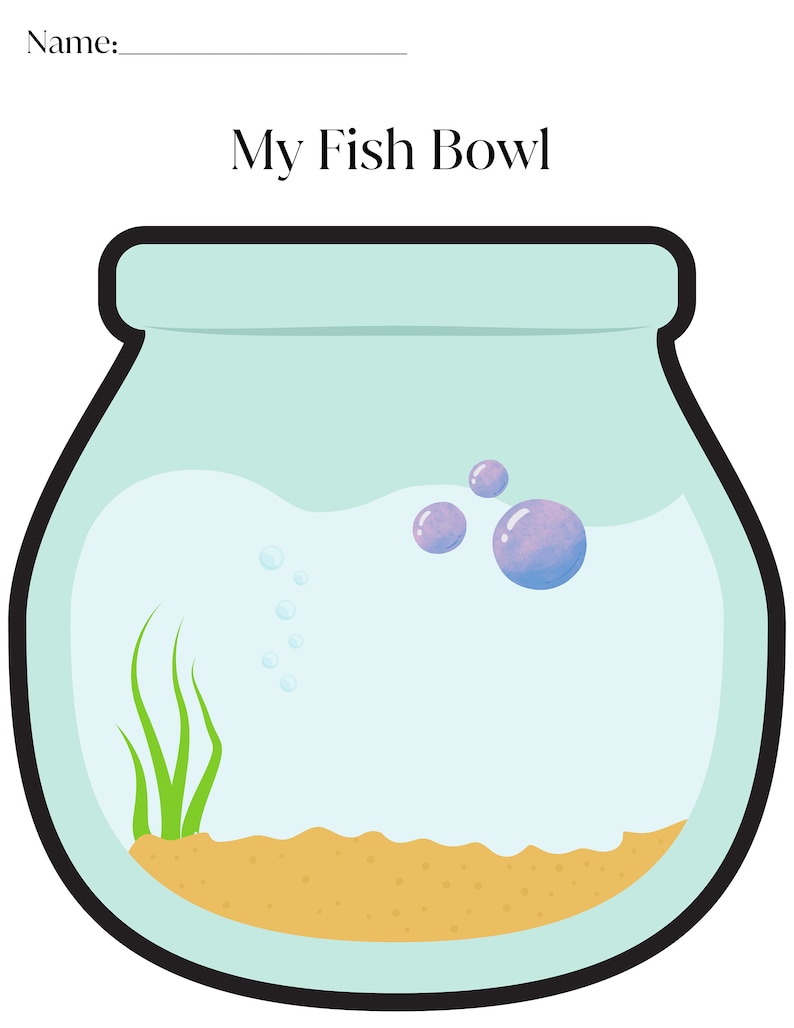 My Fish Bowl | Cut and Paste Activity | Coloring - Etsy