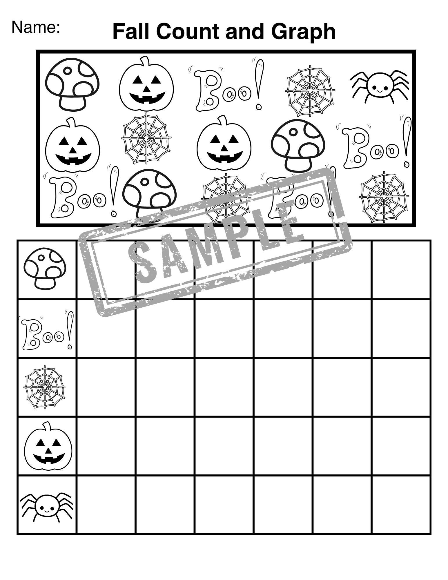Fall and Halloween Kids Activity Pack | Math Sheets - Etsy