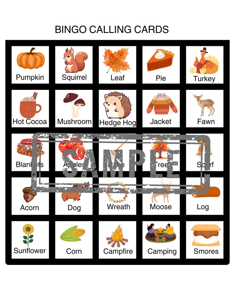 Fall Festival Kids BINGO | With Labels and Pictures! Make Early ...