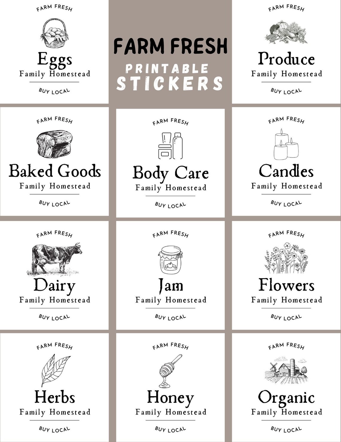 Farm Fresh Stickers for Homestead (11) - Etsy