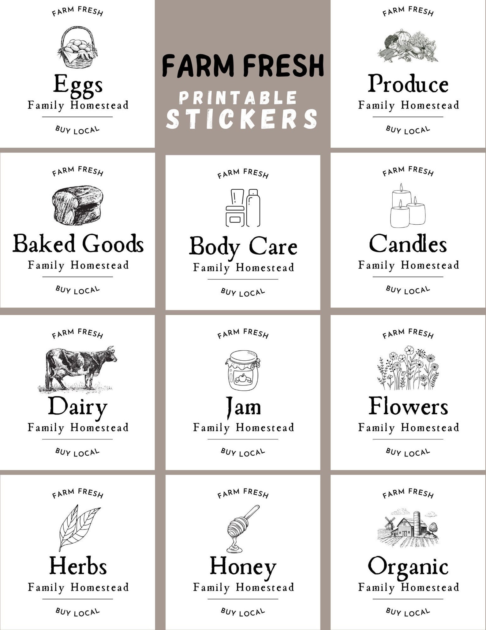 Farm Fresh Stickers for Homestead (11) - Etsy
