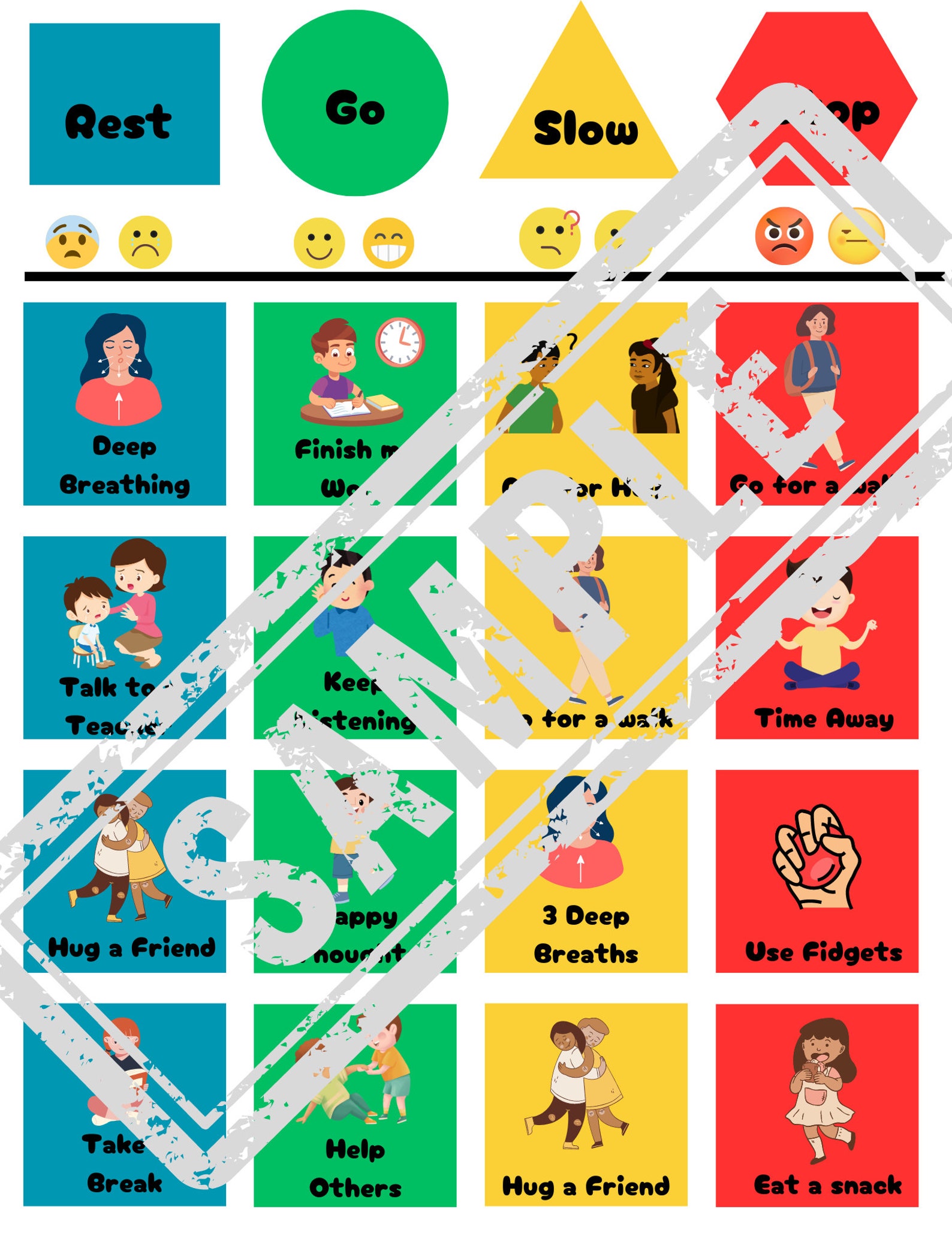 Zones of Emotional Regulation Coping Skills and Strategies Feelings ...