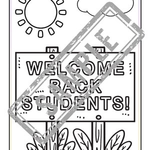 Back to School Coloring Pages (8) - Etsy