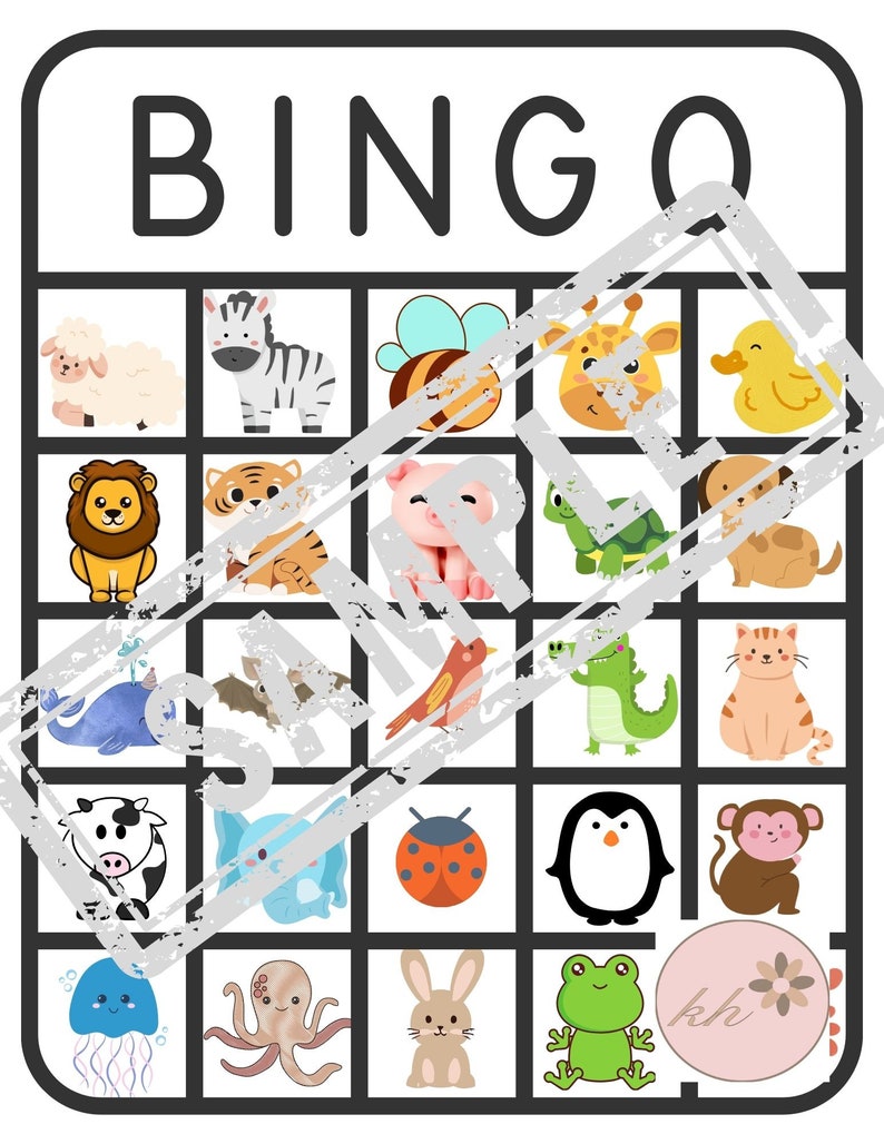 Children's Animal BINGO Game - Etsy