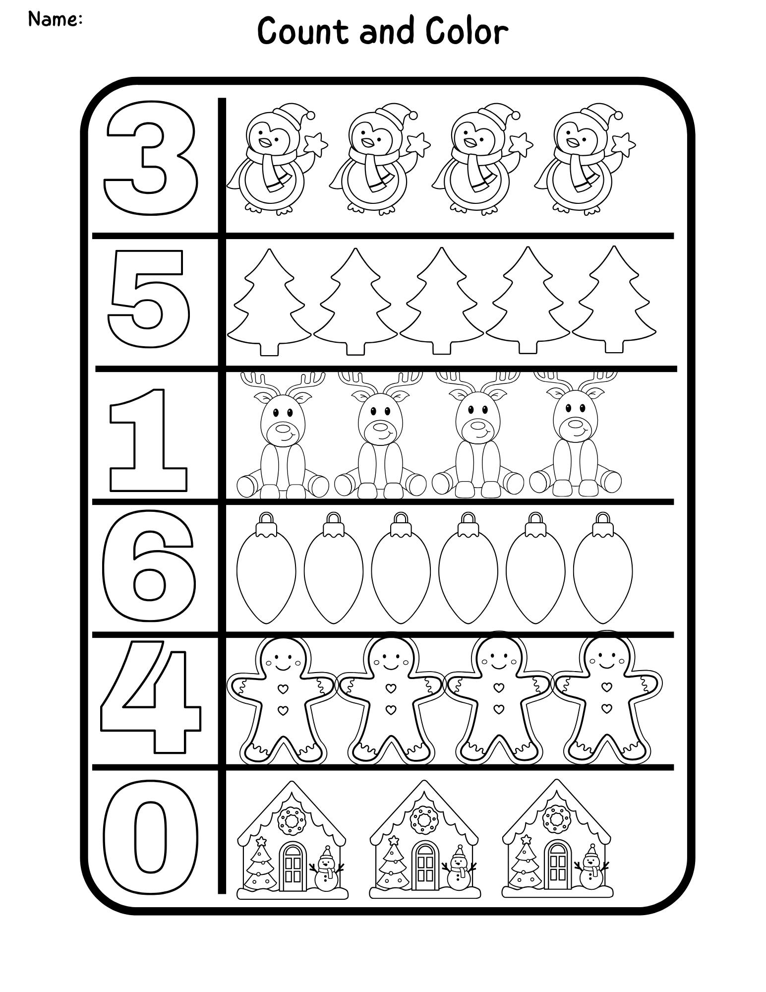 FUN Holiday Math Workbook for Kids | Cut & Paste, Counting, Patterns ...