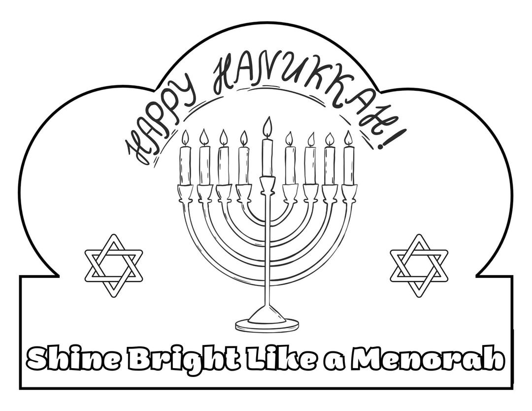 3 Shine Bright Hanukkah Digital Download Kids' Headband, Menorah ...