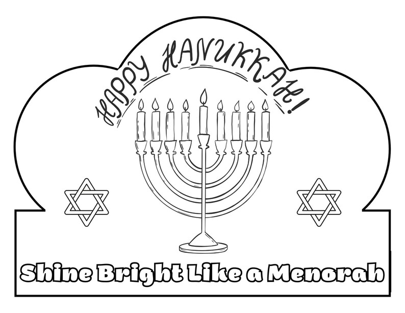 3 Shine Bright Hanukkah Digital Download Kids' Headband, Menorah ...
