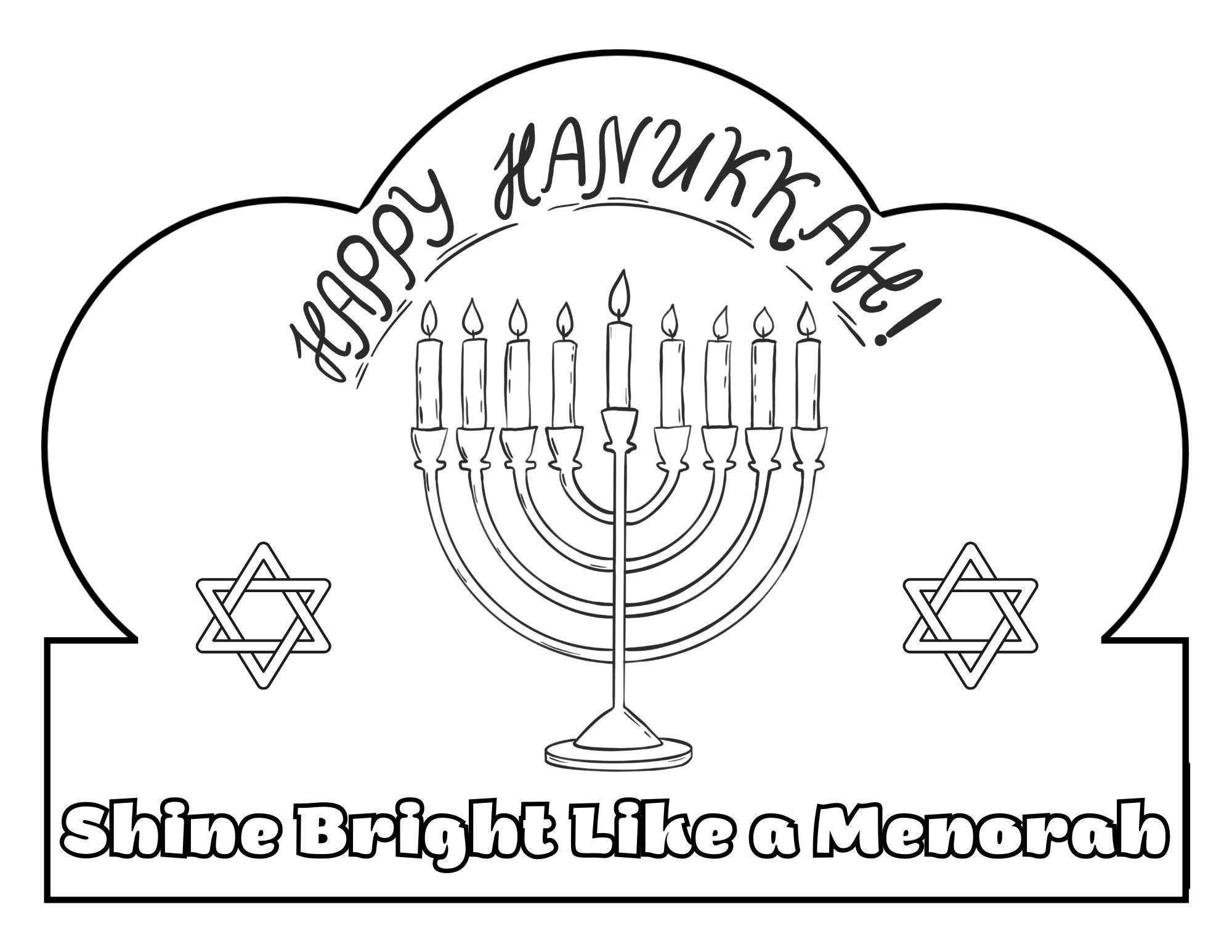 3 Shine Bright Hanukkah Digital Download Kids' Headband, Menorah ...