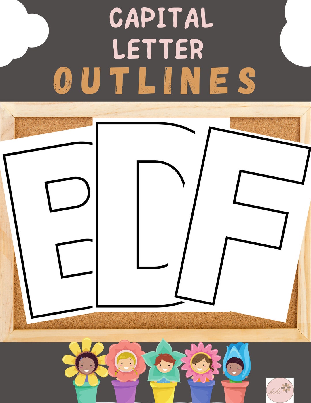 Capital Letter Outlines for Alphabet Craft Templates - Etsy