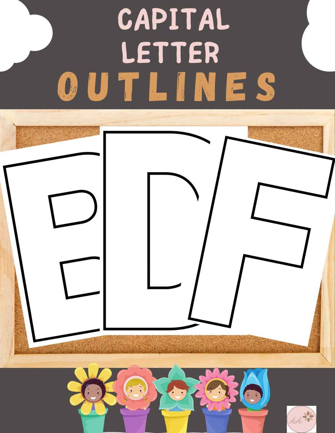 Capital Letter Outlines for Alphabet Craft Templates - Etsy