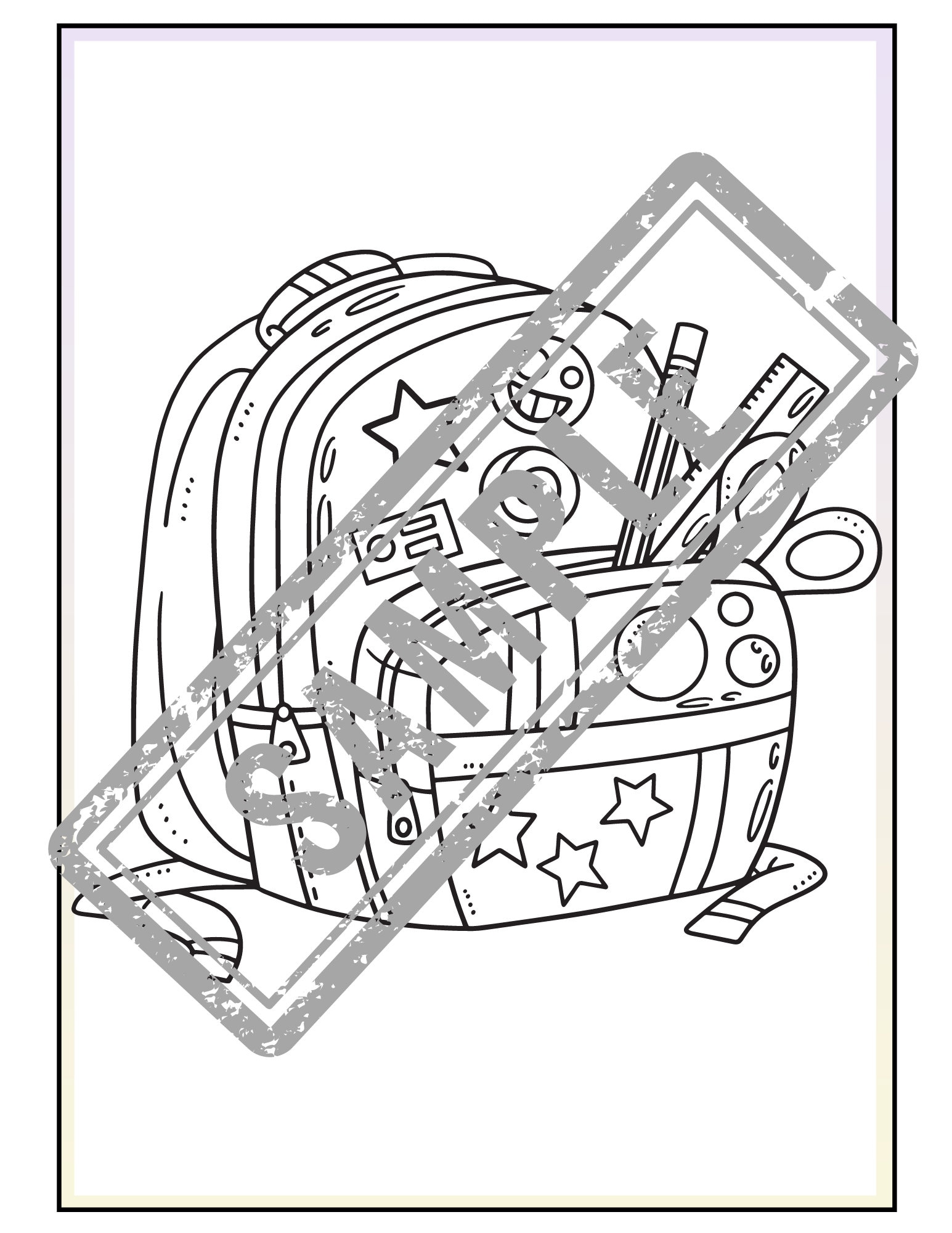 Back to School Coloring Pages (8) - Etsy