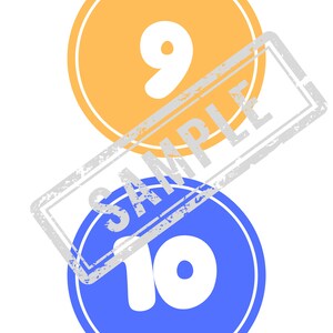 Round NUMBER LABELS for Classroom # 1 to 40 | 4 Color Variations - Etsy