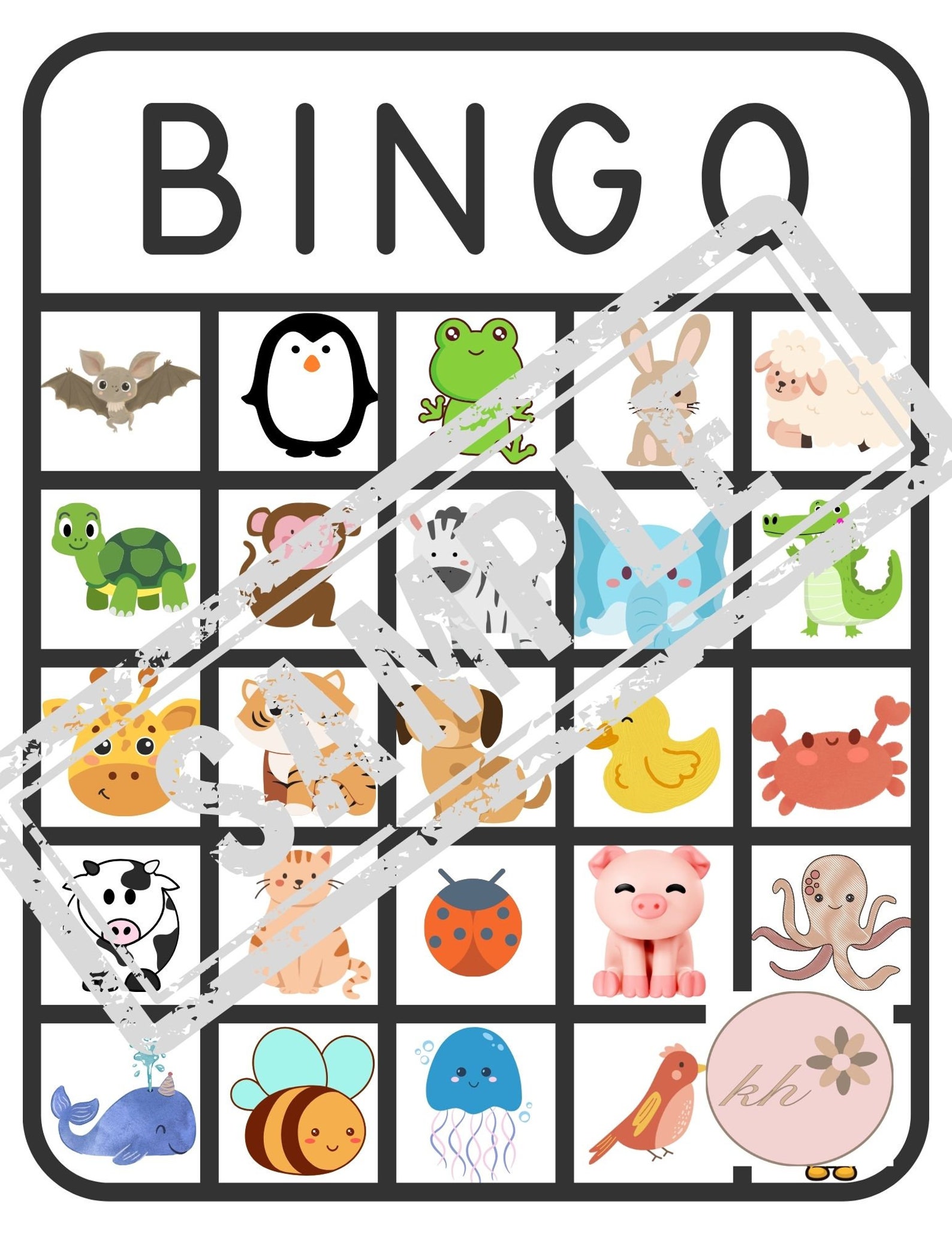 Children's Animal BINGO Game - Etsy