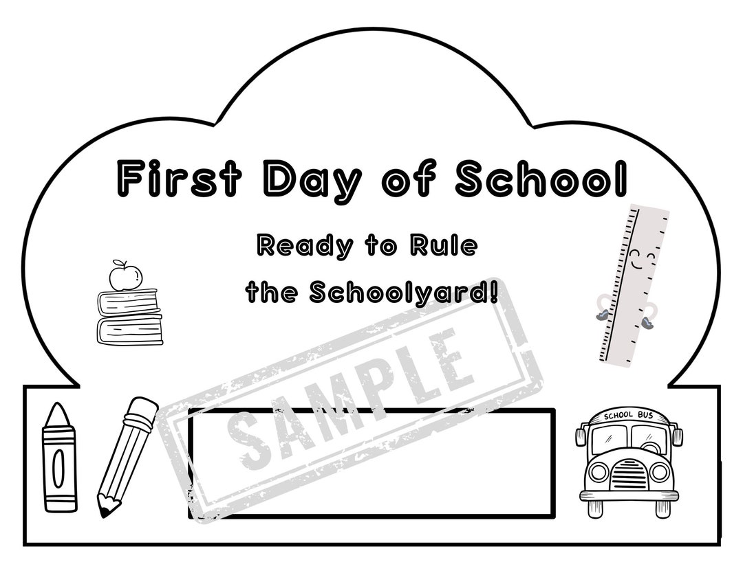 Funny First Day of School Headband | Coloring Activity | Back to School ...