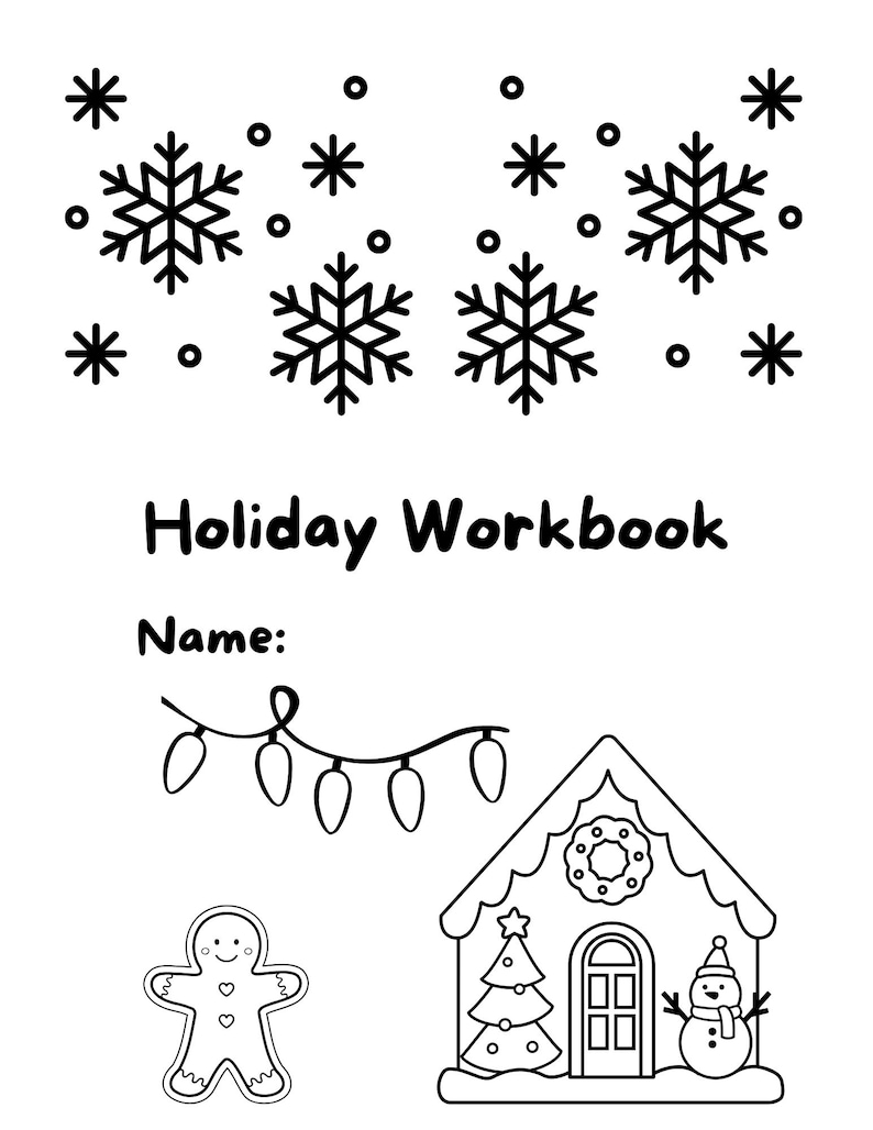 FUN Holiday Math Workbook for Kids | Cut & Paste, Counting, Patterns ...