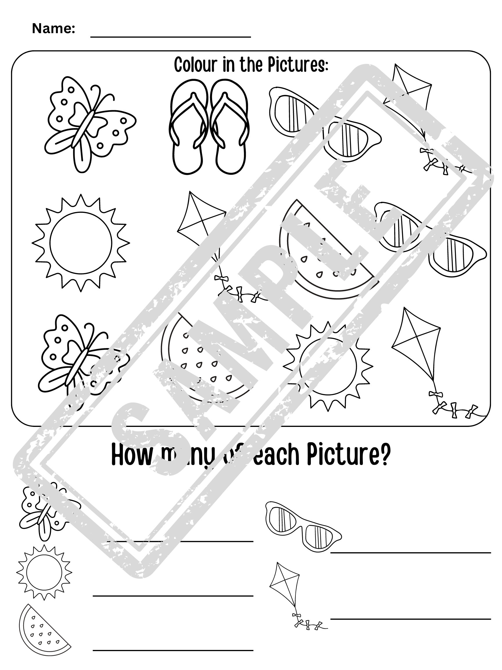 Early Math Count and Color Activity - Etsy