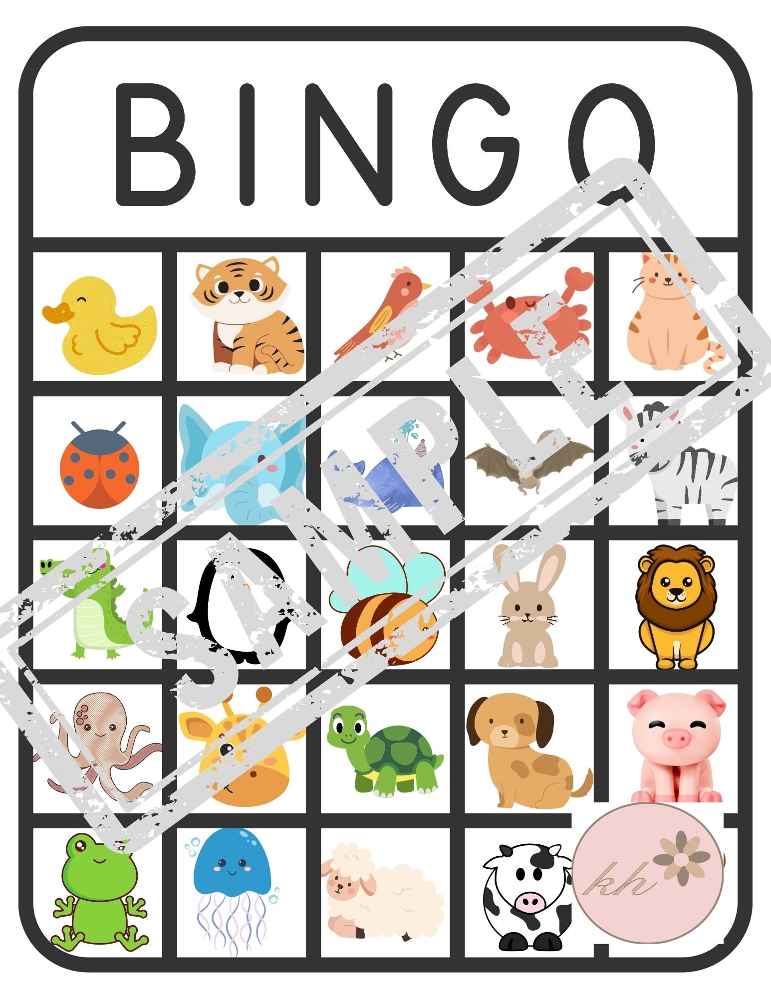 Children's Animal BINGO Game - Etsy