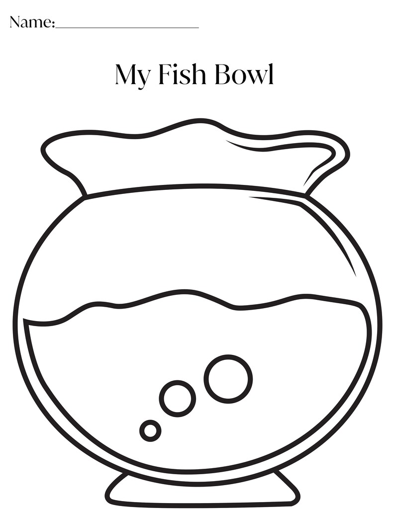 My Fish Bowl | Cut and Paste Activity | Coloring - Etsy
