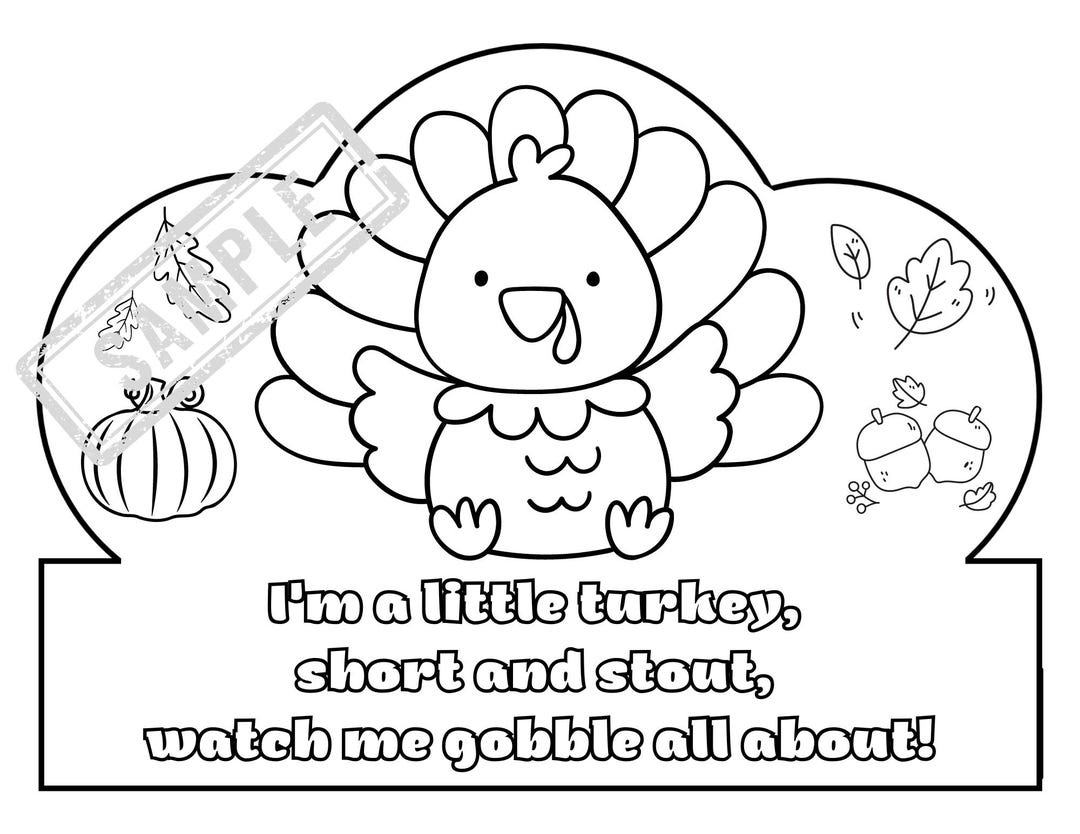 I'm a Little Turkey Kids Headband | Fall and Thanksgiving Fun Crown - Etsy