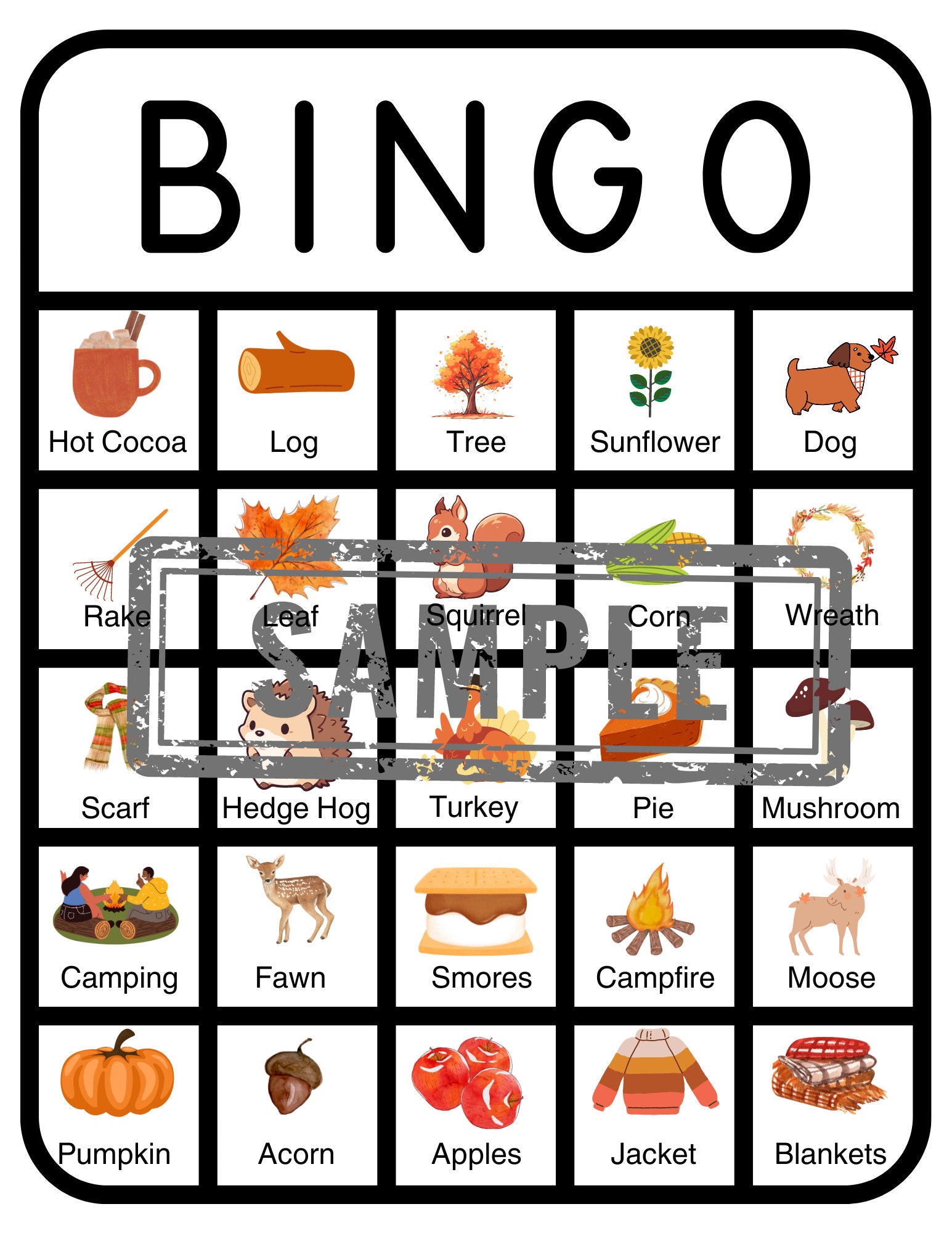 Fall Festival Kids BINGO | With Labels and Pictures! Make Early ...