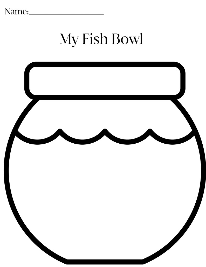 My Fish Bowl | Cut and Paste Activity | Coloring - Etsy