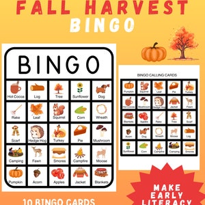 Fall Festival Kids BINGO | With Labels and Pictures! Make Early ...