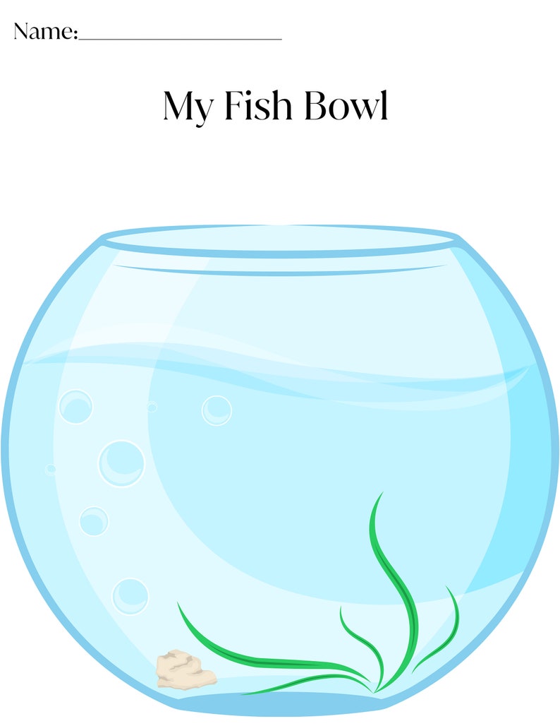 My Fish Bowl | Cut and Paste Activity | Coloring - Etsy