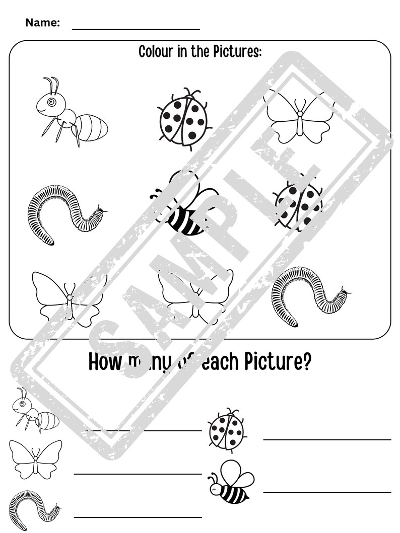 Early Math Count and Color Activity - Etsy