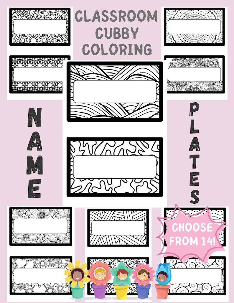 Color-your-own Name Plates | Classroom and Cubby Labels - Etsy