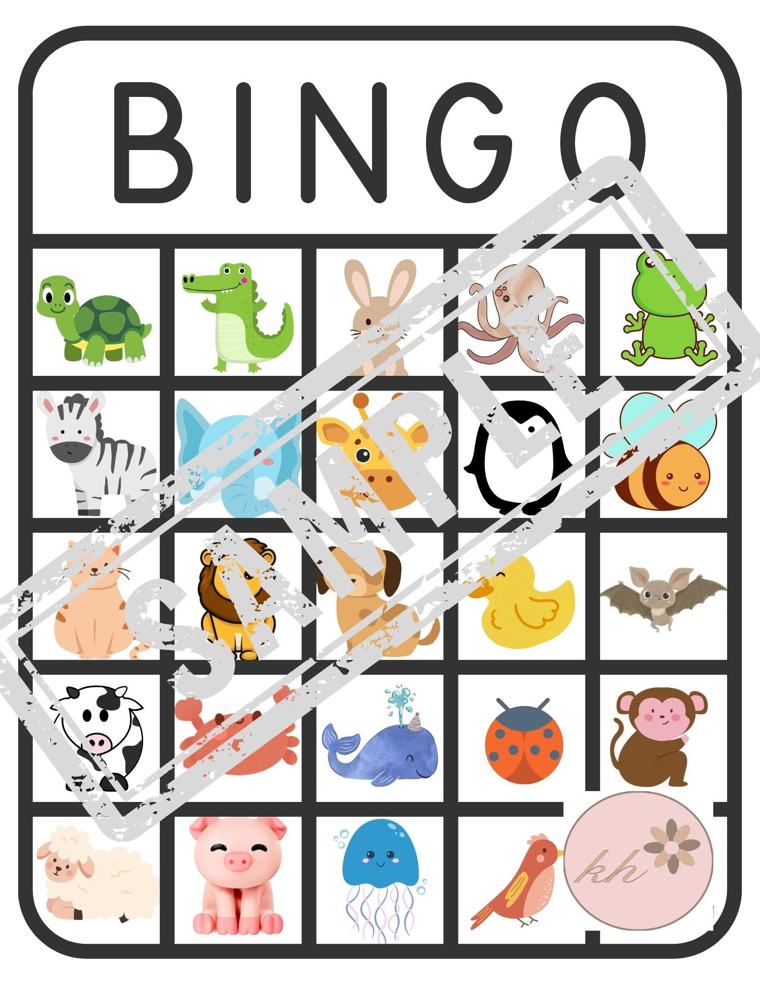 Children's Animal BINGO Game - Etsy