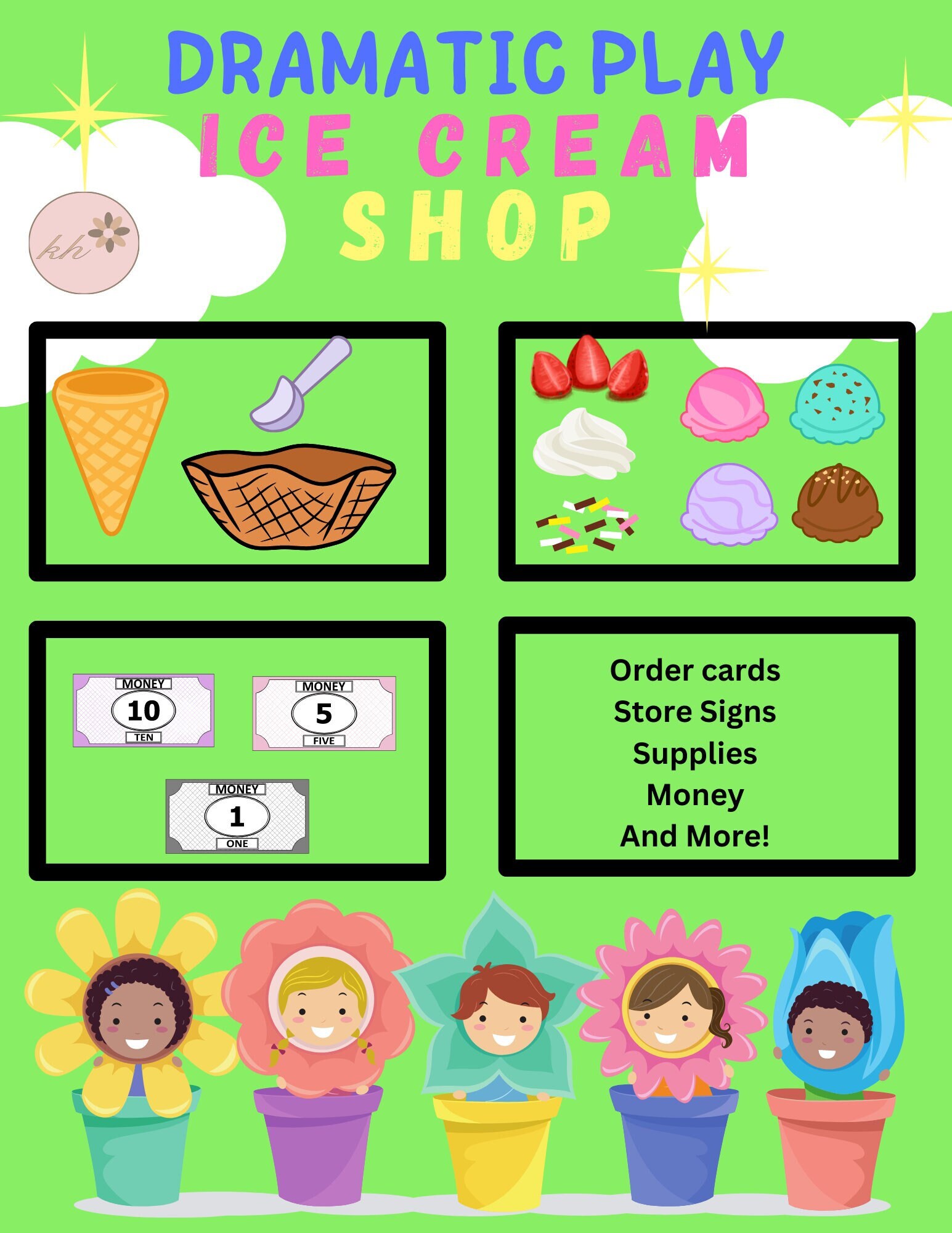 Dramatic Play Ice Cream Shop | Store | Make Believe | Pretend Play - Etsy